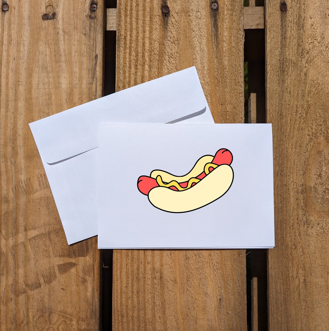 Hot Dog Greeting Card | Ironic Funny Friend Card | Food Lovers Card ...