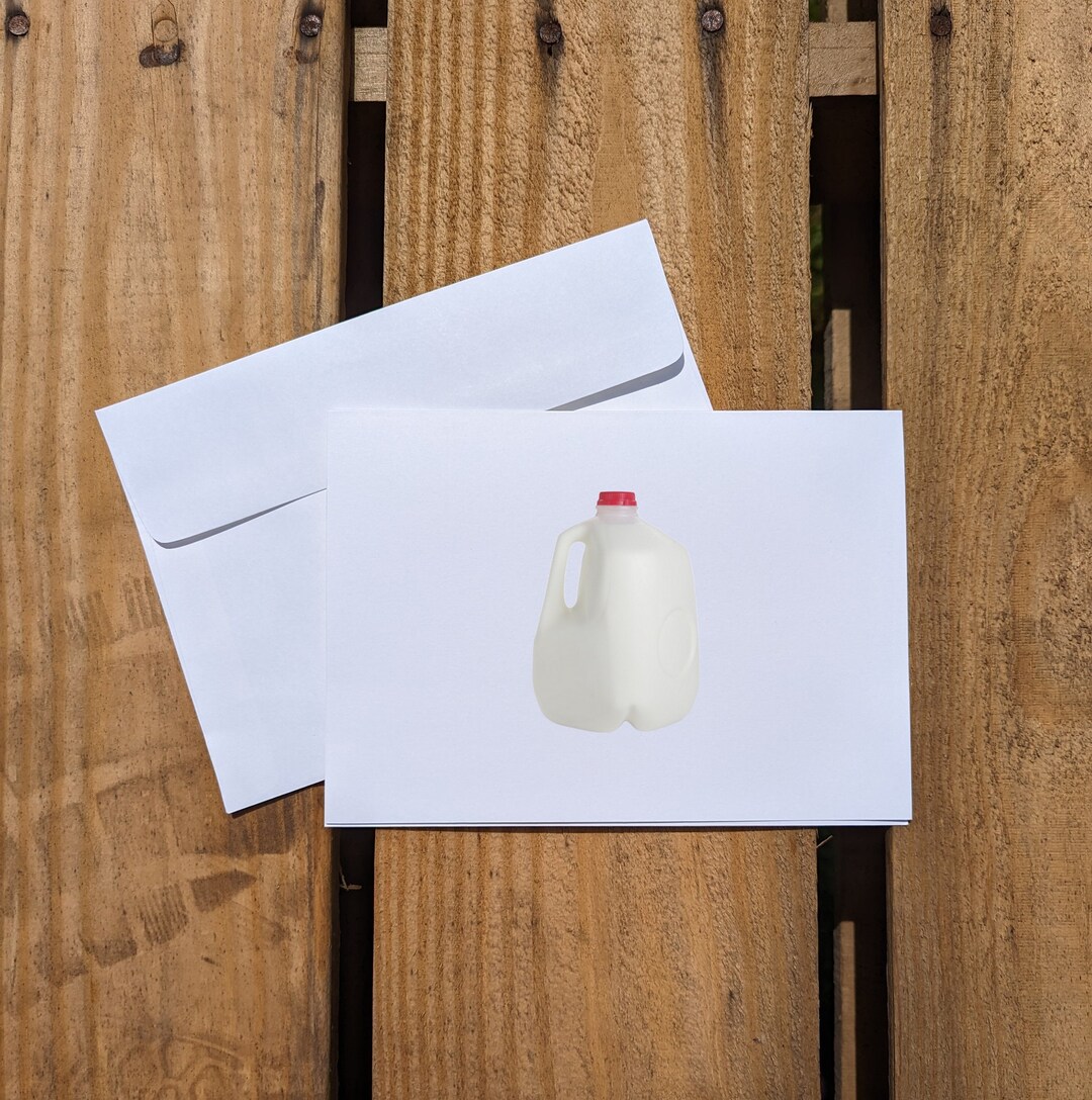 Milk Gallon Greeting Card, Cow's Milk Lovers Picture Card, Funny Food ...