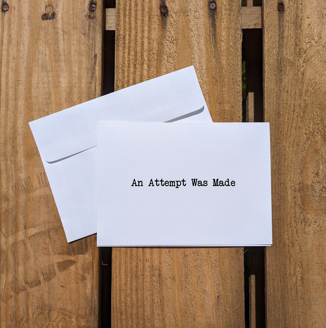 An Attempt Was Made Greeting Card, Funny Congratulations Card, Ironic ...