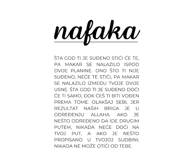 Nafaka, Bosnian Print,large Quote Poster,printable Wall Art ...