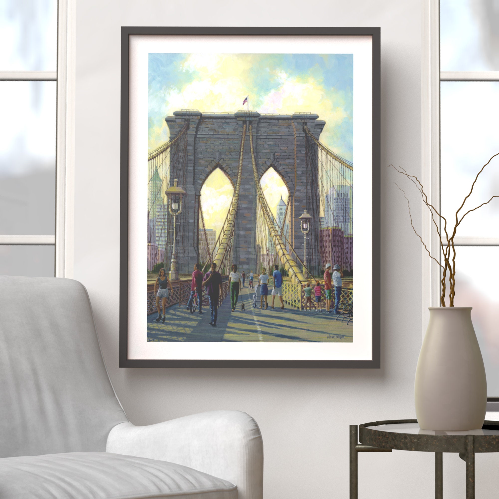 Brooklyn Bridge Print of Original Painting, Wall Art, New York City - Etsy