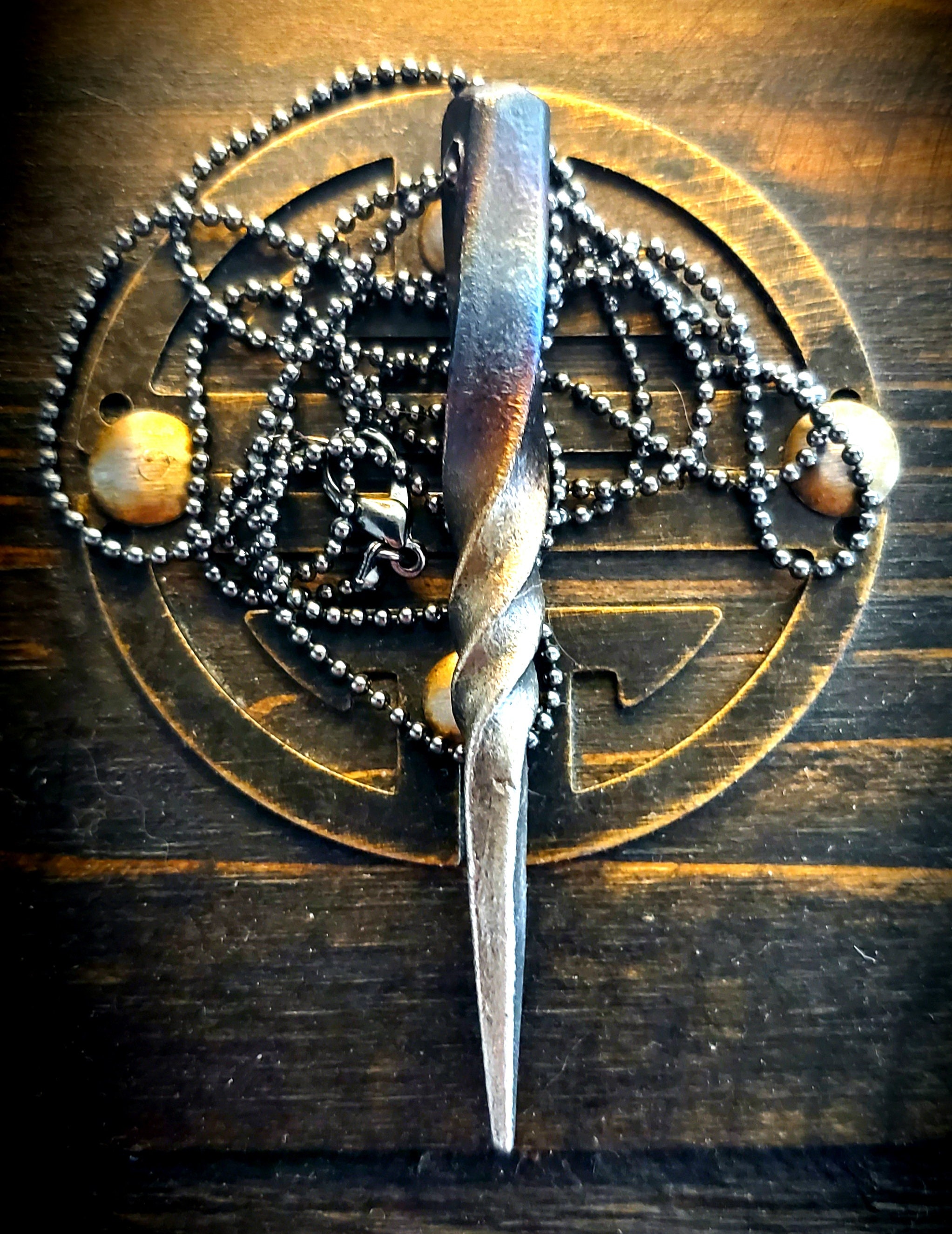 Hand Forged Twisted Spike Pendant - Etsy