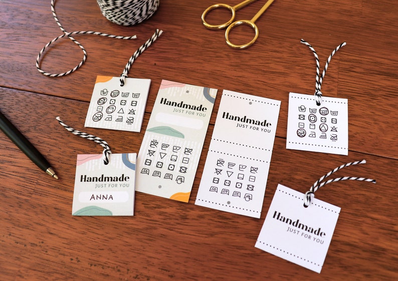 Printable CARE INSTRUCTIONS Tags & Labels Downloadable PDF. Handmade ...
