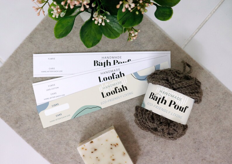 Printable BATH POUF Flags & Labels Downloadable PDF. Loofah Tags ...