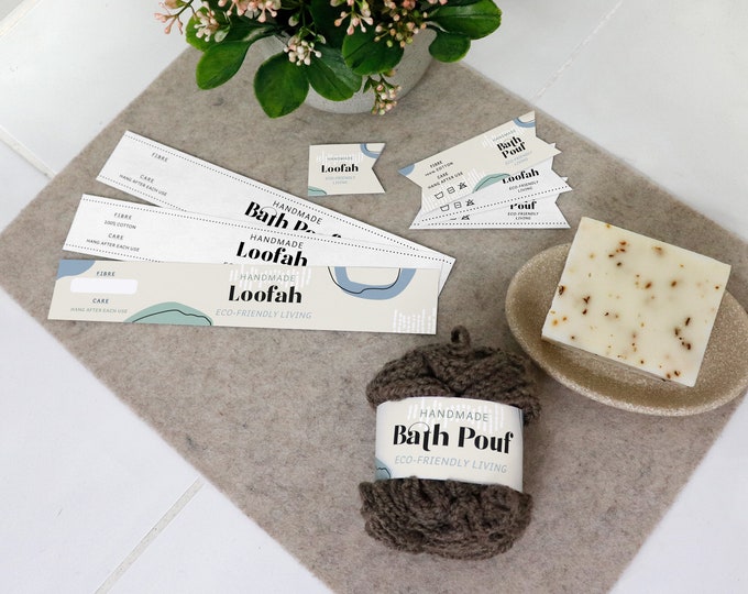 Printable BATH POUF Flags & Labels Downloadable PDF. Loofah Tags ...