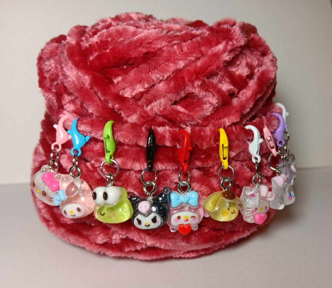 Hello Kitty Sanrio Stitch Markers / Sanrio Character Charms / Clip on ...