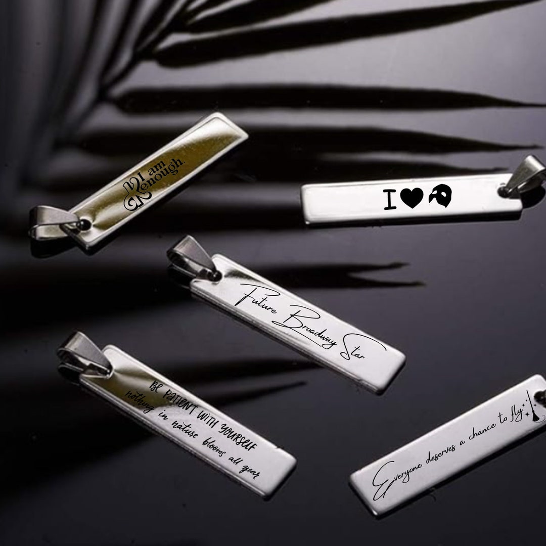 Personalized Engraved Stainless Steel Quote Necklace - Etsy