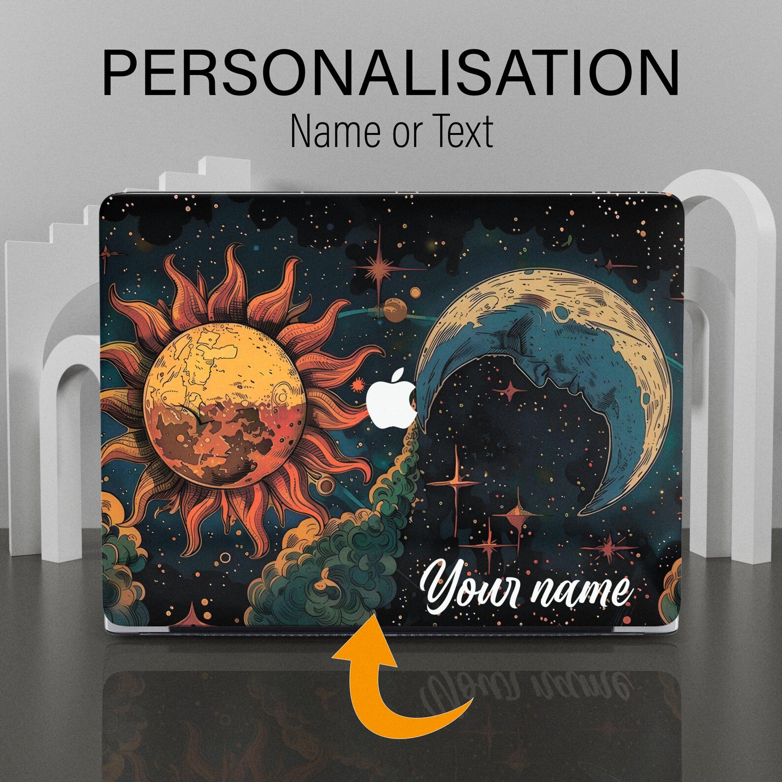 Solar System Sun Moon MacBook Case, Space Cosmic Stars MacBook Pro 16 ...
