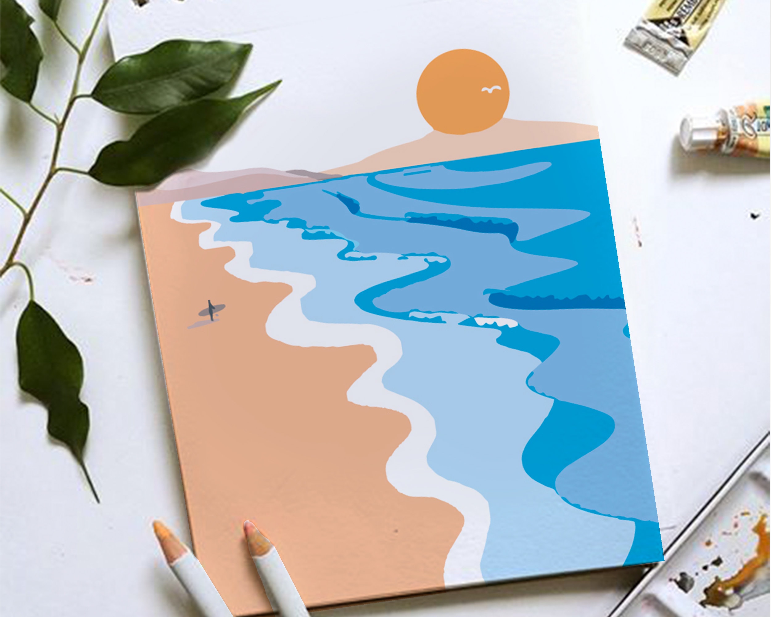 Sunset/ DIY Painting/beach Paint by Number Kit /sea by Number Kit ...