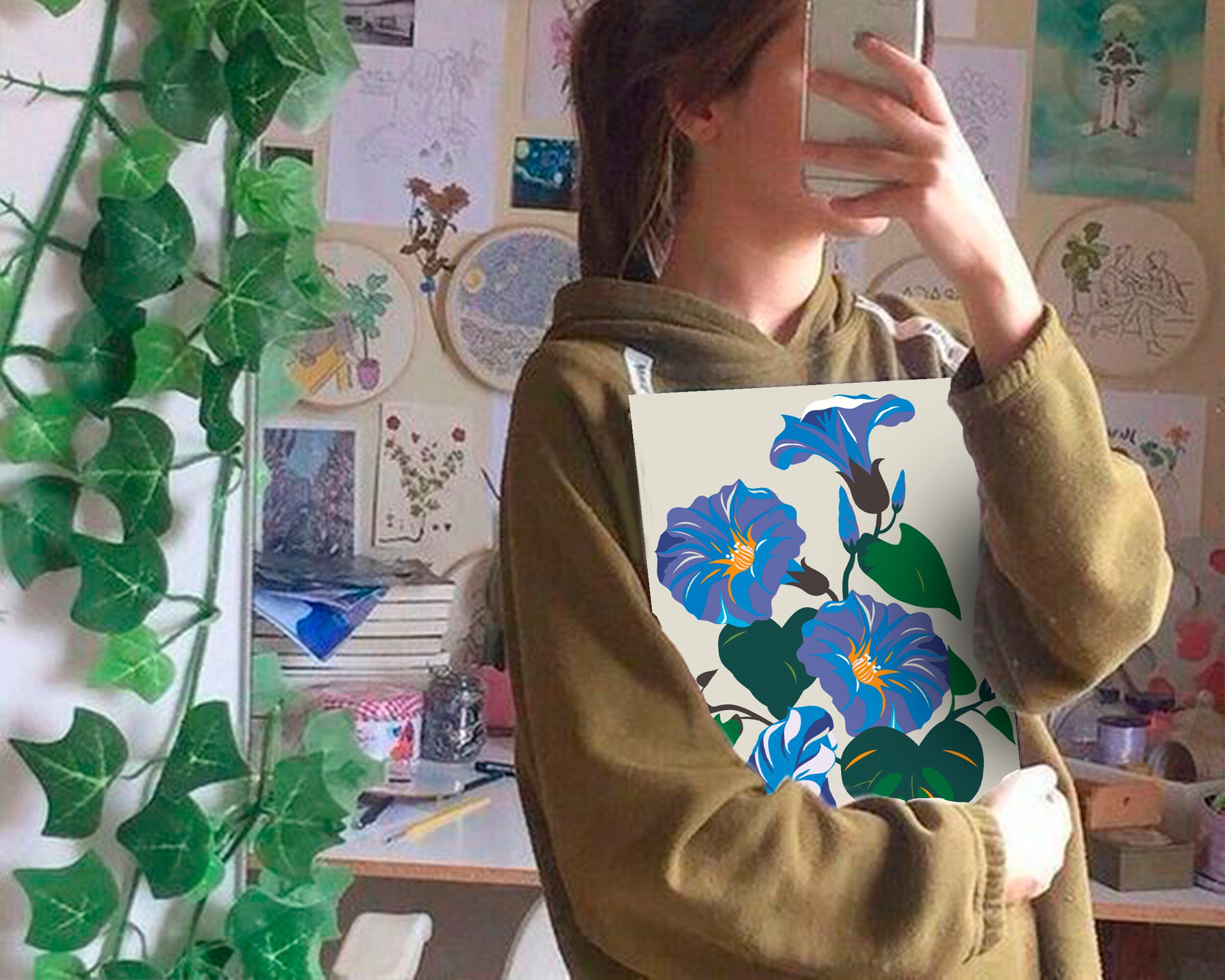 Blue Flowers Painting Design Still Life Paint by Number Kit Floral Art ...