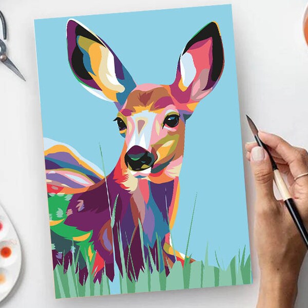 Paint by Number Deer - Etsy