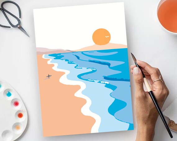 Sunset/ DIY Painting/beach Paint by Number Kit /sea by Number | Etsy