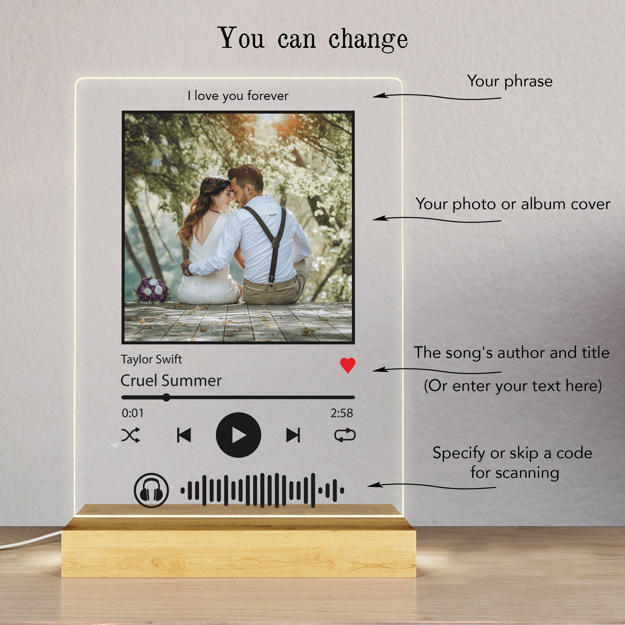 Personalised Song Plaque With Stand, Personalised Music Plaque With ...