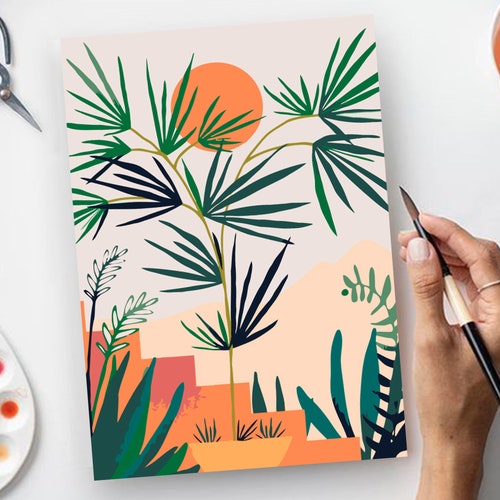Sunset DIY Painting/ Desert Design Paint by Number Kit - Etsy