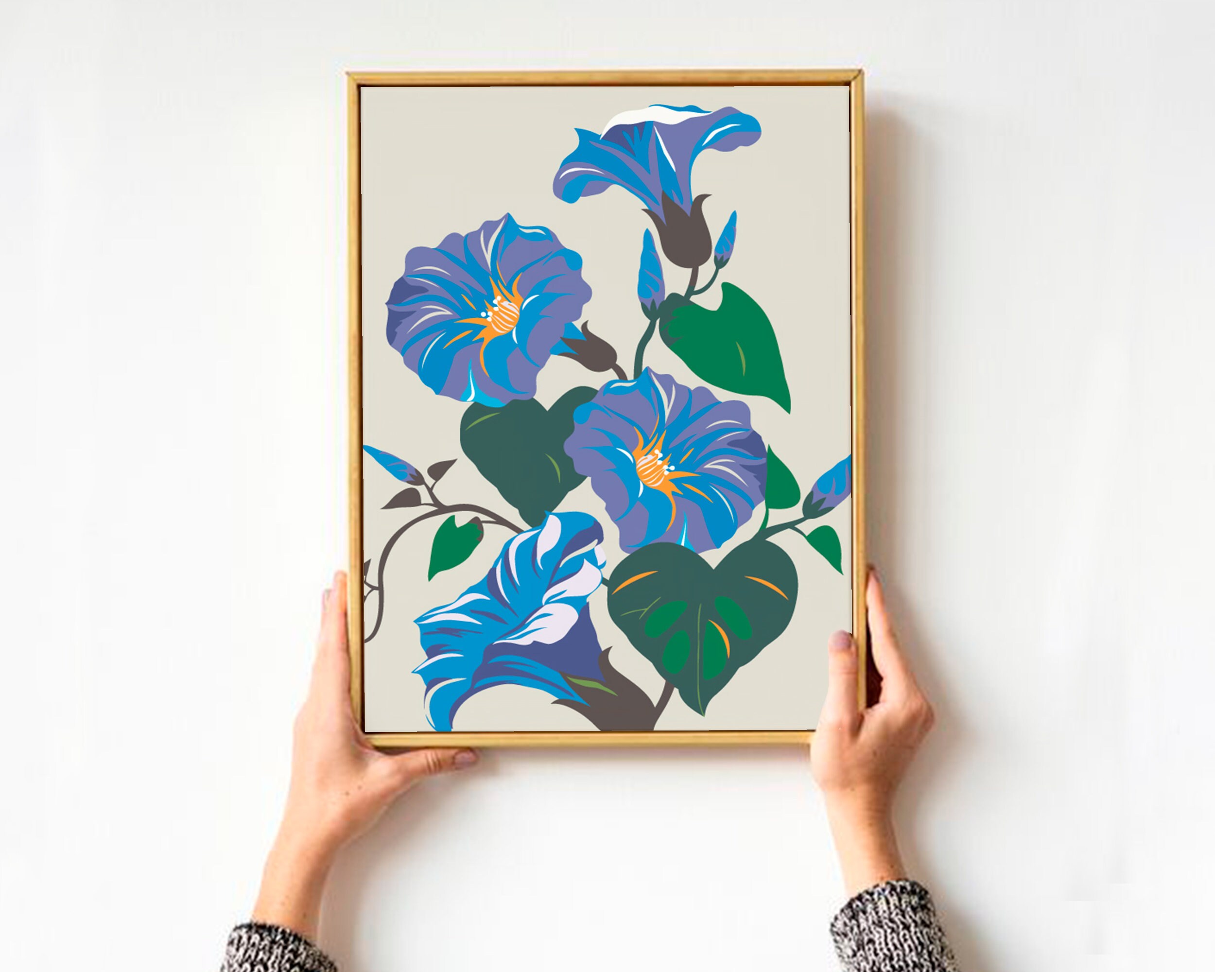 Blue Flowers Painting Design Still Life Paint by Number Kit Floral Art ...