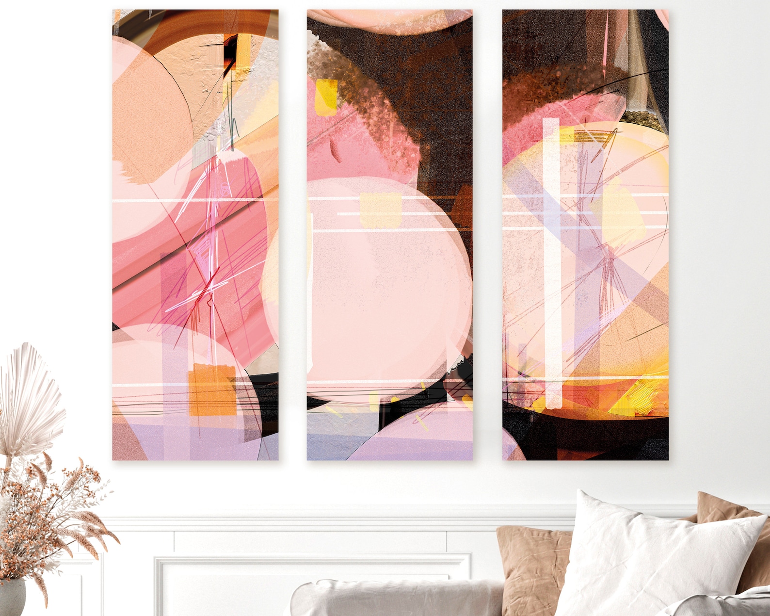 Drawings Wall Art 5 Panel Pictures Abstract Art Design Canvas | Etsy