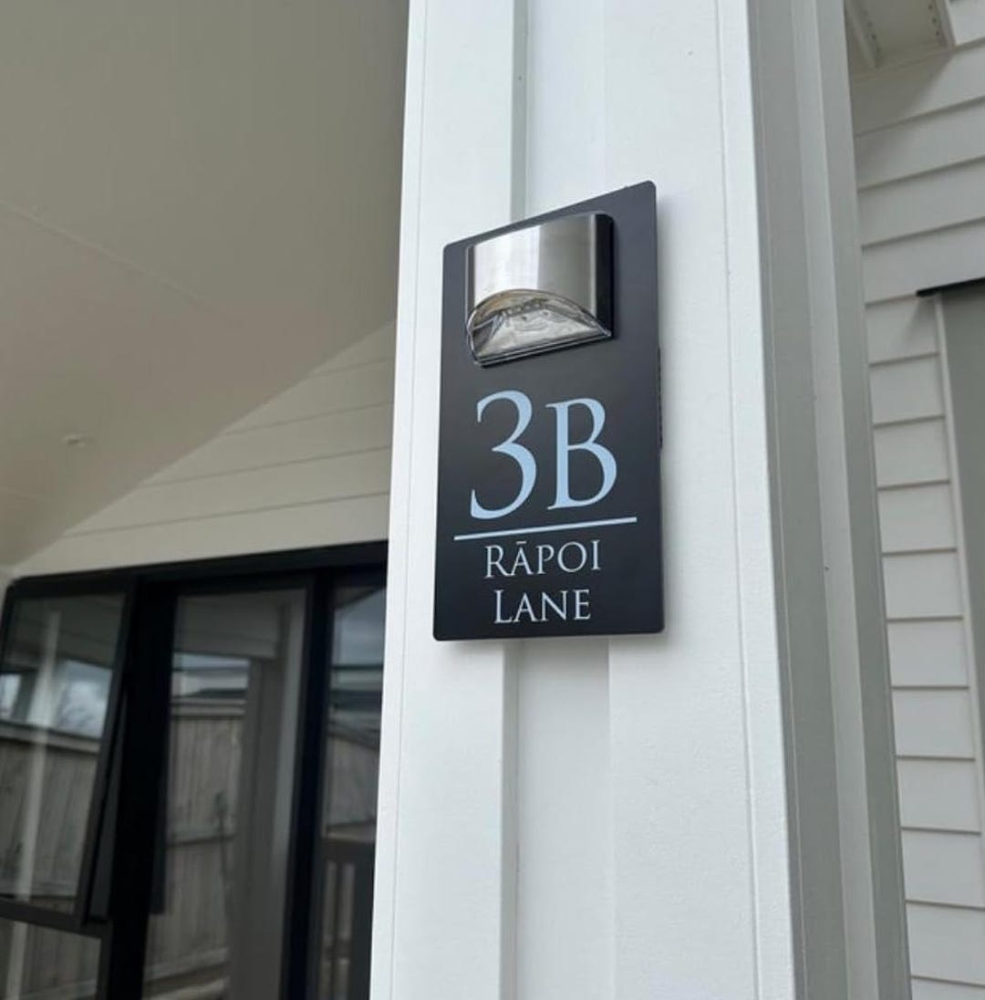 Custom Solar House Number Plaque Weatherproof Address Display With ...