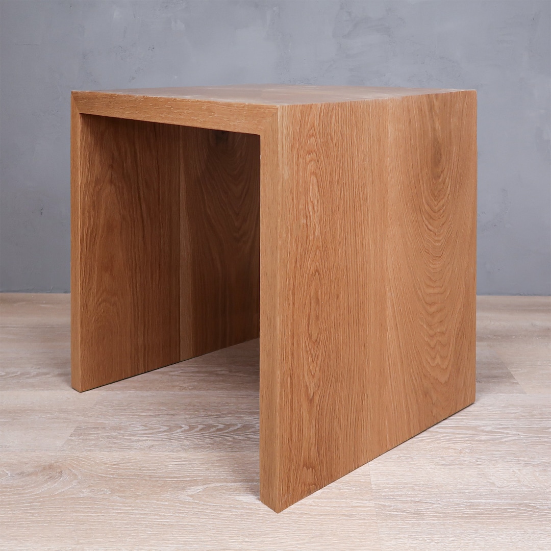 White Oak Waterfall Side Table - Etsy