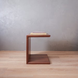 Walnut Side Table C-shape, End Table - Etsy