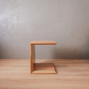 White Oak Side Table C-shape, End Table - Etsy