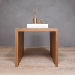 White Oak Waterfall Side Table - Etsy