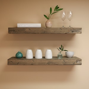 Distressed 3" Thick Floating Shelves, Kitchen Shelf, Heavy Duty, Rustic ...