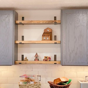 Rustic Shelves With J-brackets, Book Shelf, Kitchen Shelves - Etsy