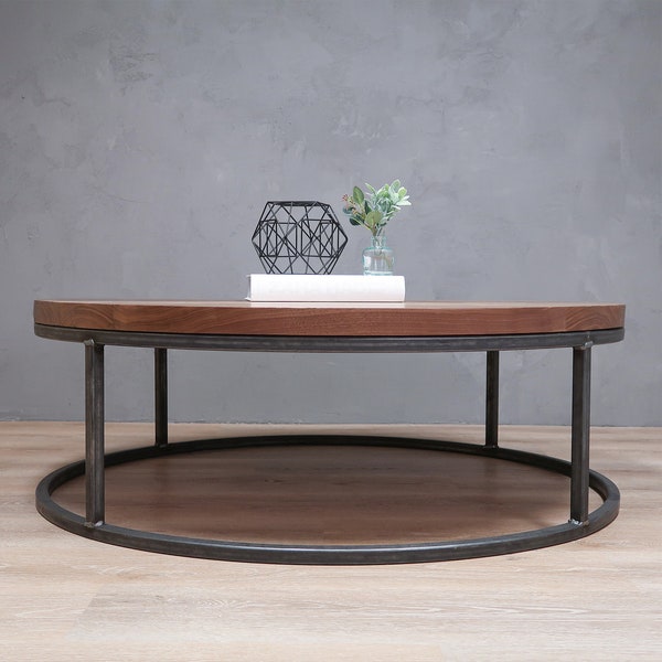 Round Walnut Coffee Table - Etsy