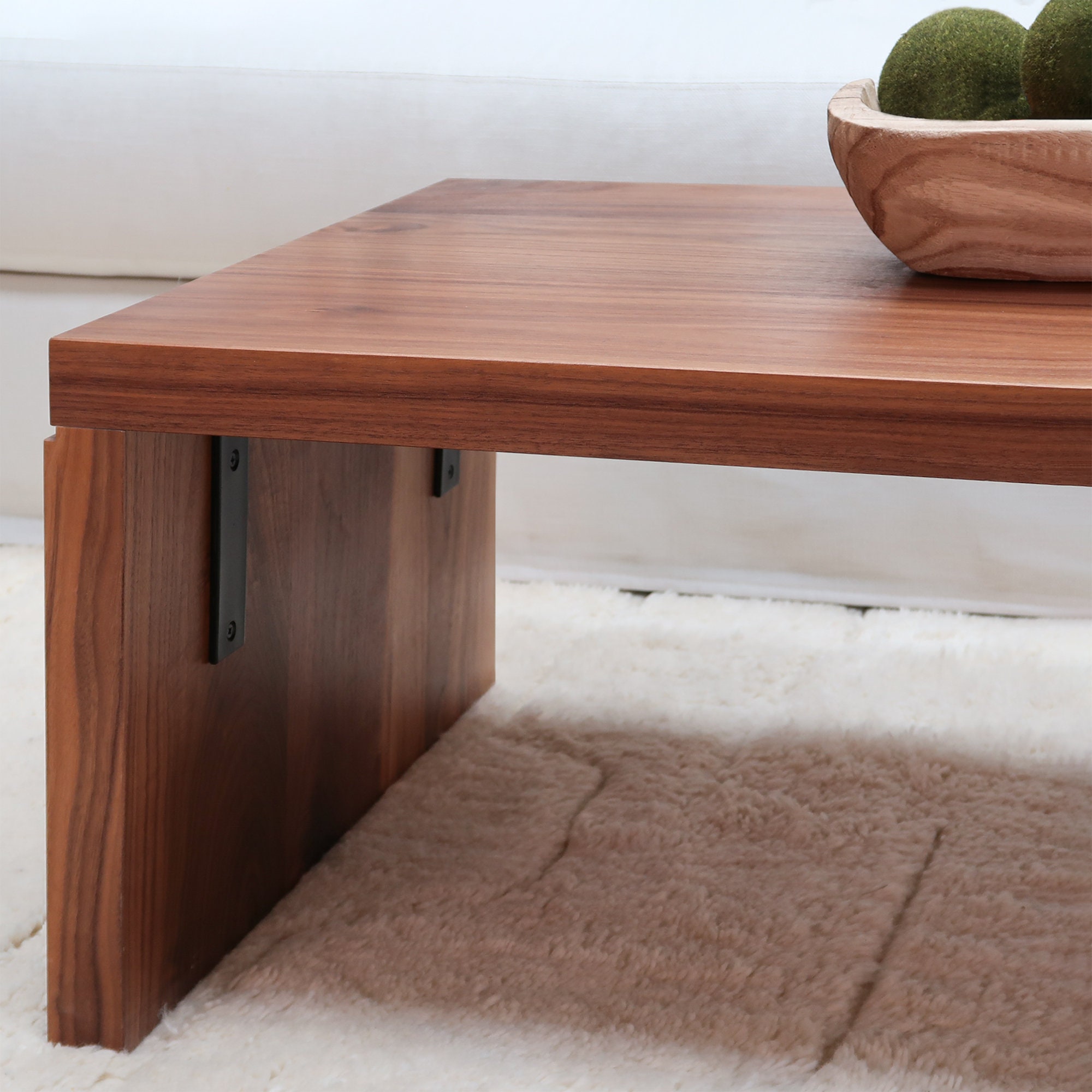 Walnut Waterfall Coffee Table, Living Room Coffee Table - Etsy