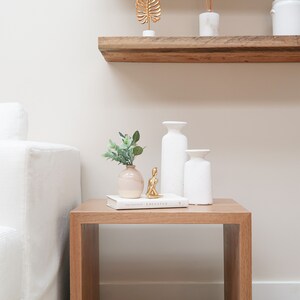 White Oak Waterfall Side Table - Etsy