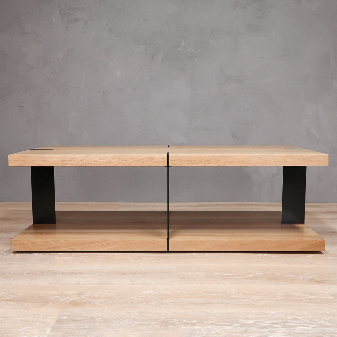 2-level Rectangular White Oak Coffee Table - Etsy