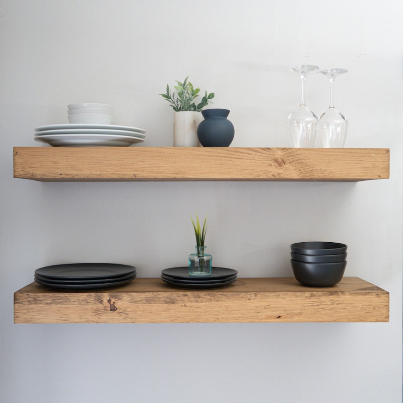 Aged Wood Floating Shelves - Etsy