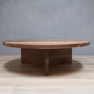 Round Walnut Coffee Table With Y Base - Etsy