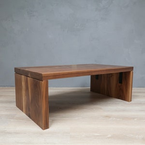 Walnut Waterfall Coffee Table Living Room Coffee Table - Etsy