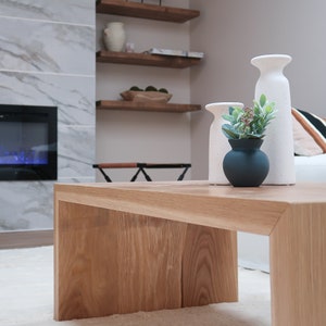 White Oak Waterfall Coffee Table Living Room Coffee Tables - Etsy