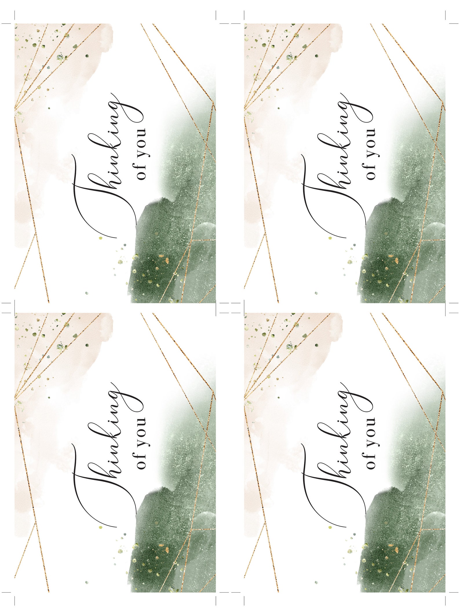 Printable Thinking of You Note Cards, Thinking of You Postcard, Digital ...