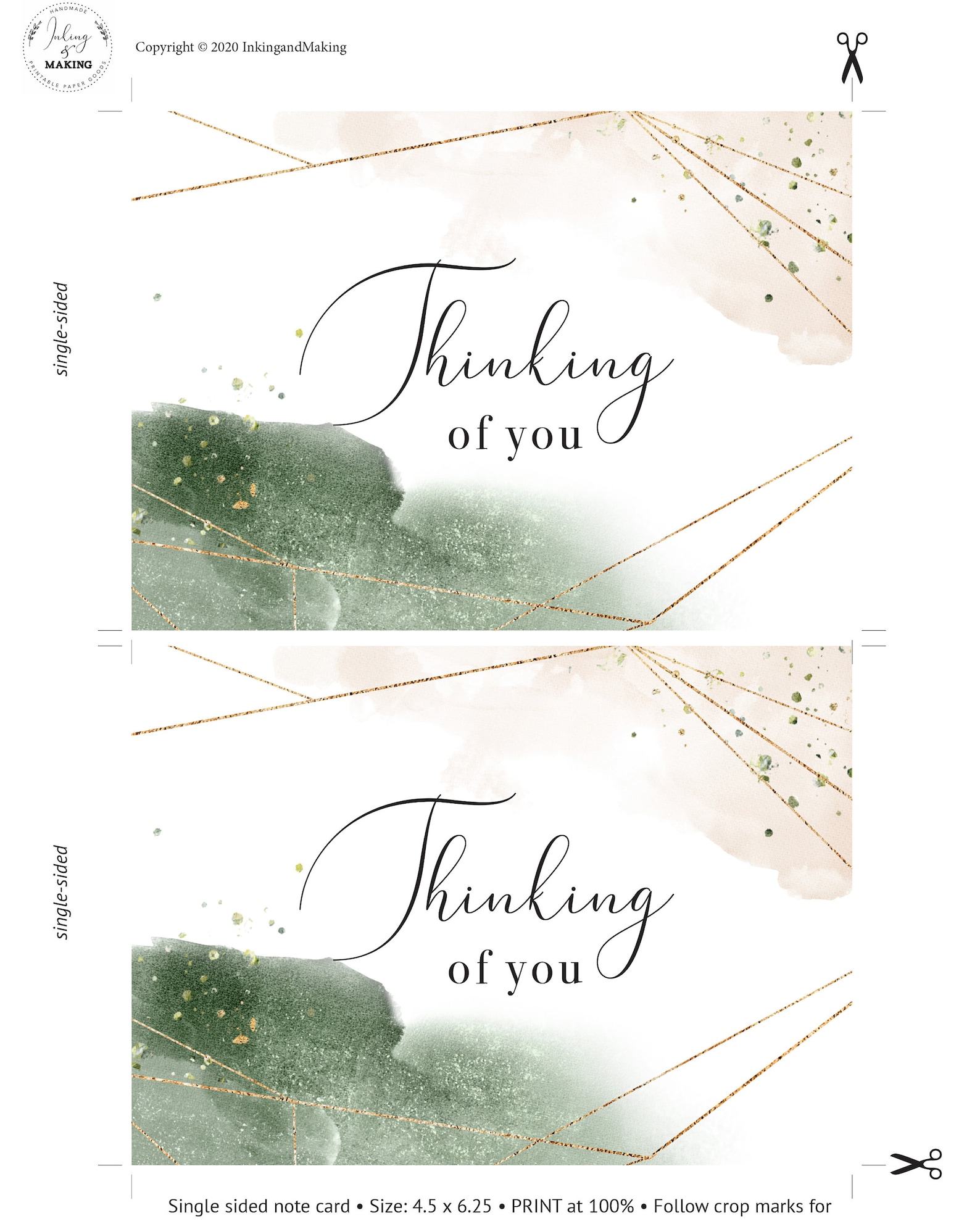 Printable Thinking of You Note Cards, Thinking of You Postcard, Digital ...