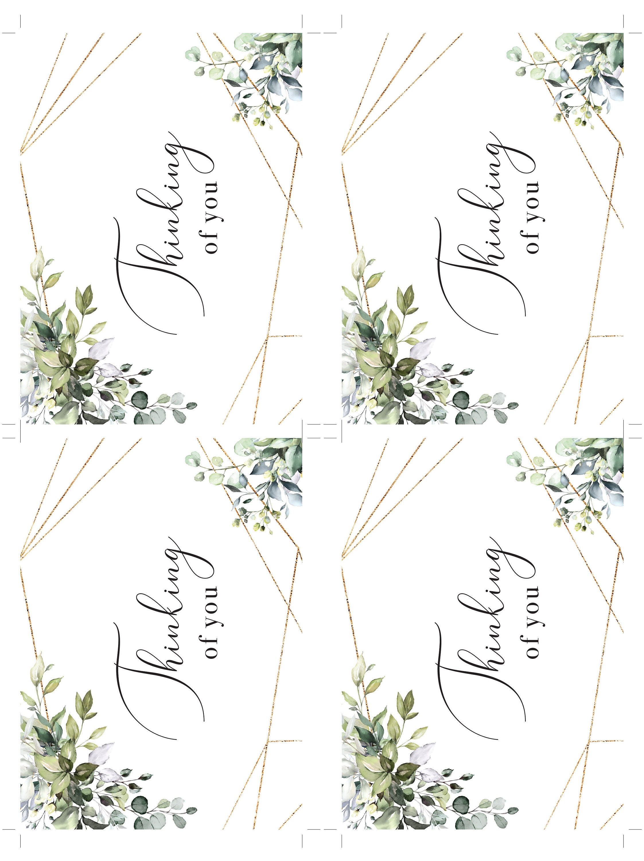 Printable Thinking of You Note Cards, Thinking of You Postcard, Digital ...