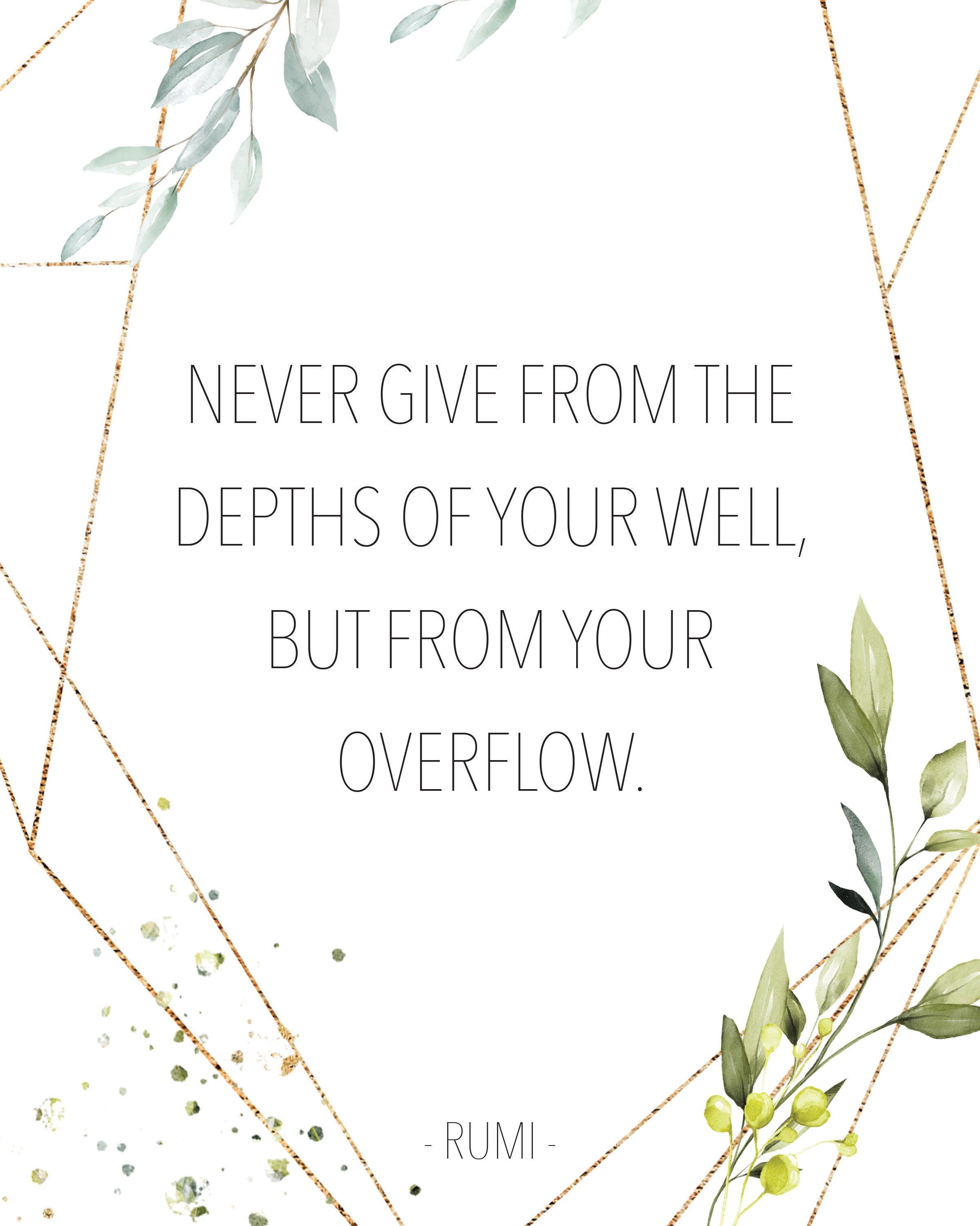 Inspirational Wall Art, Rumi, Printable Wall Art, Quote Prints ...