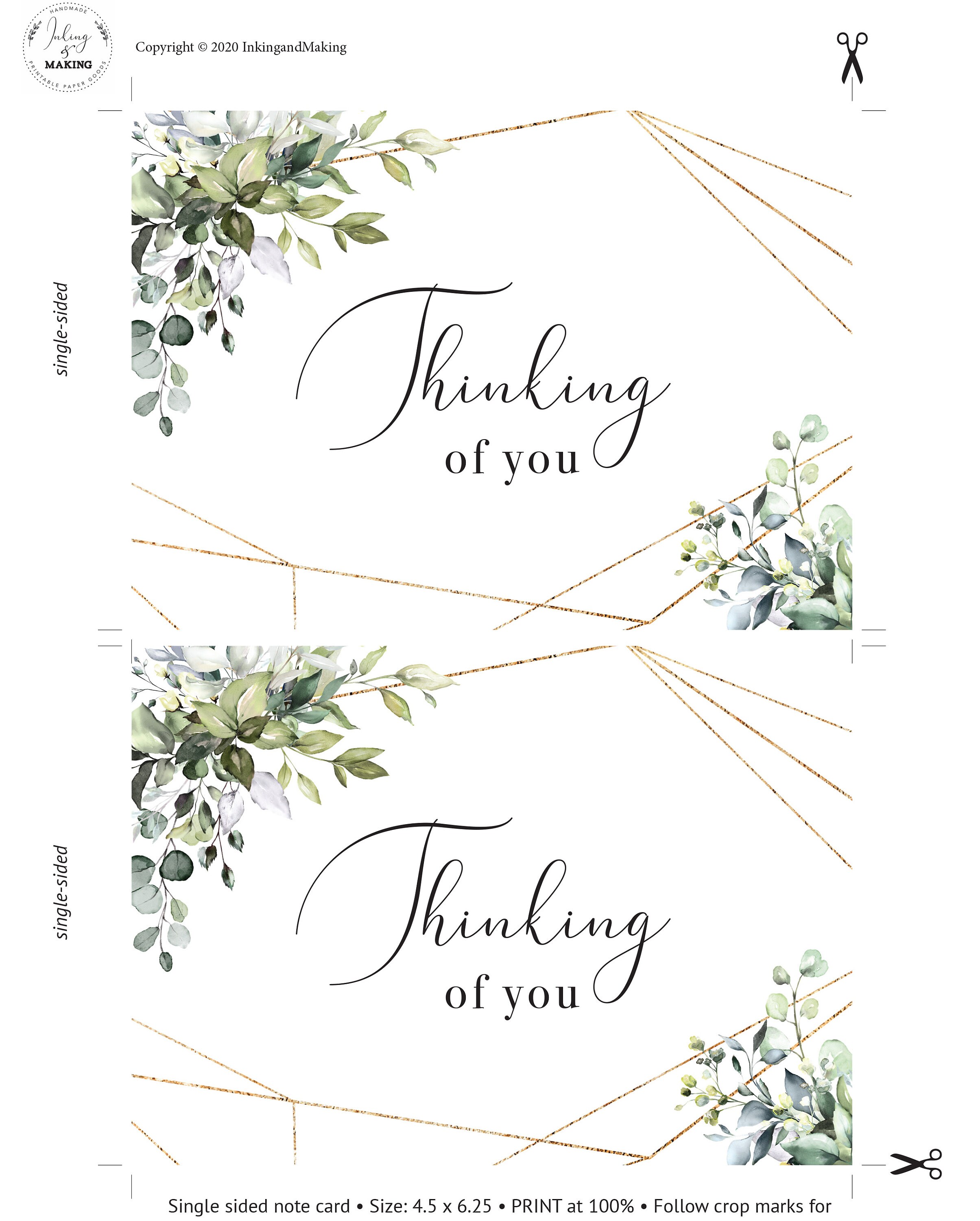 Printable Thinking of You Note Cards Thinking of You - Etsy
