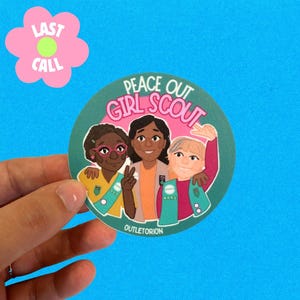 Peace Out, Girl Scout Bubble-free Sticker - Etsy