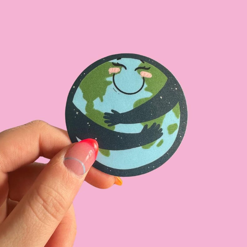 Earth Day Hug Sticker - Etsy