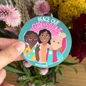 Peace Out, Girl Scout Bubble-free Sticker - Etsy