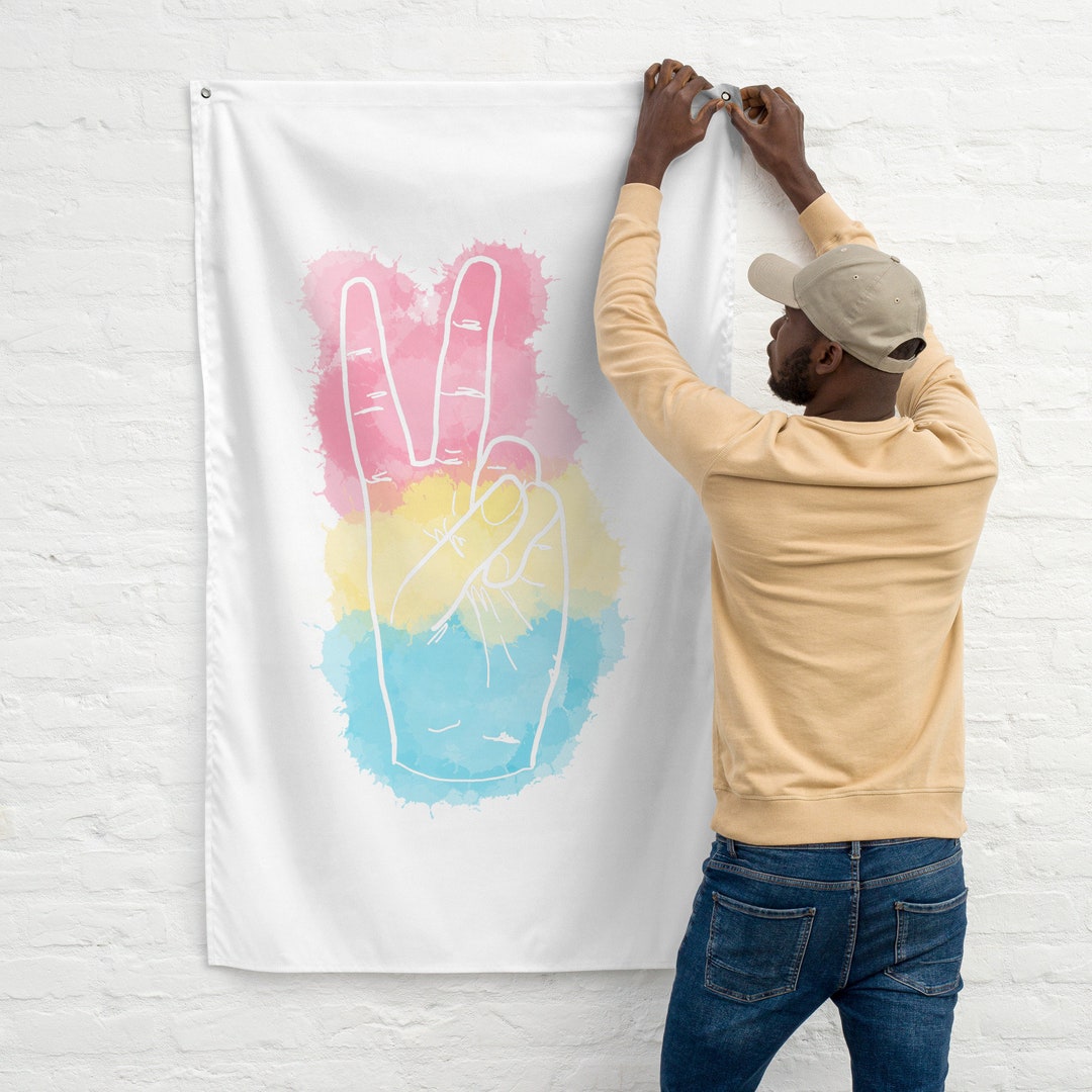 Pansexual Peace Sign Pride Flag Etsy