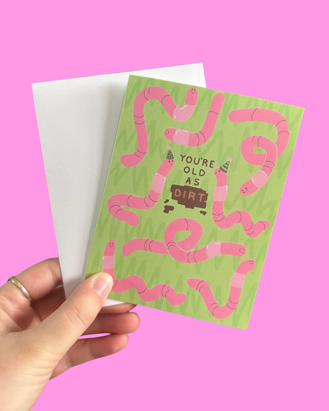 You're Old as Dirt Worm Birthday Greeting Card - Etsy