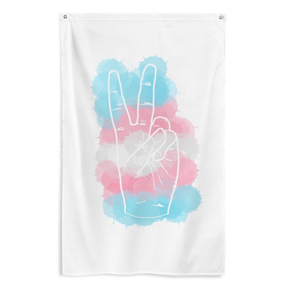 Transgender Peace Sign Pride Flag | Etsy