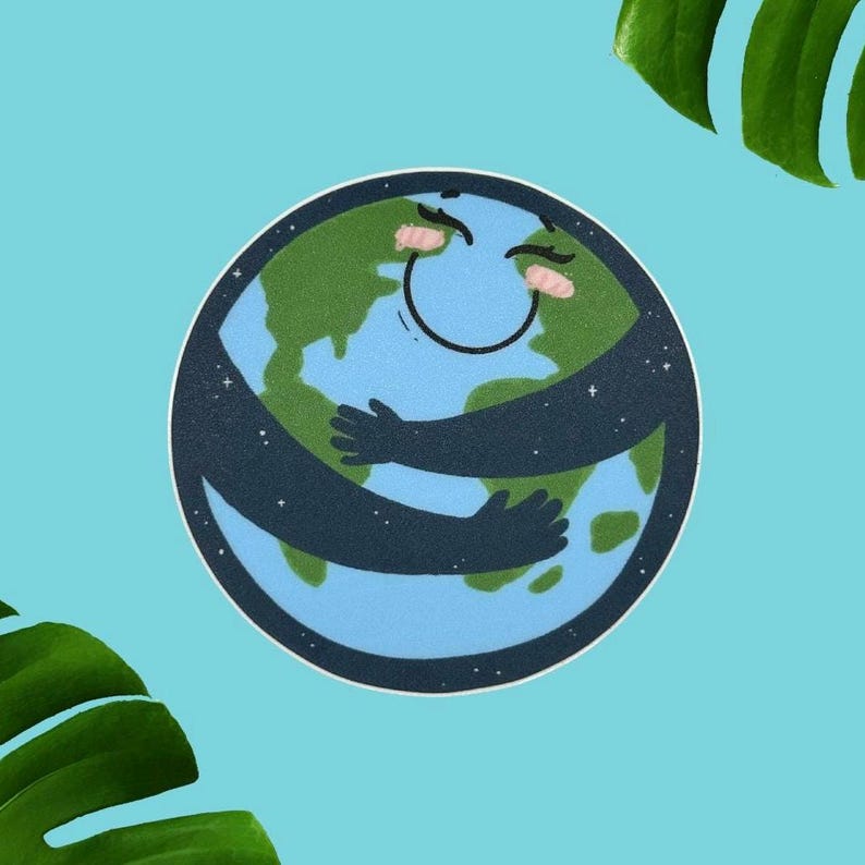 Earth Day Hug Sticker - Etsy