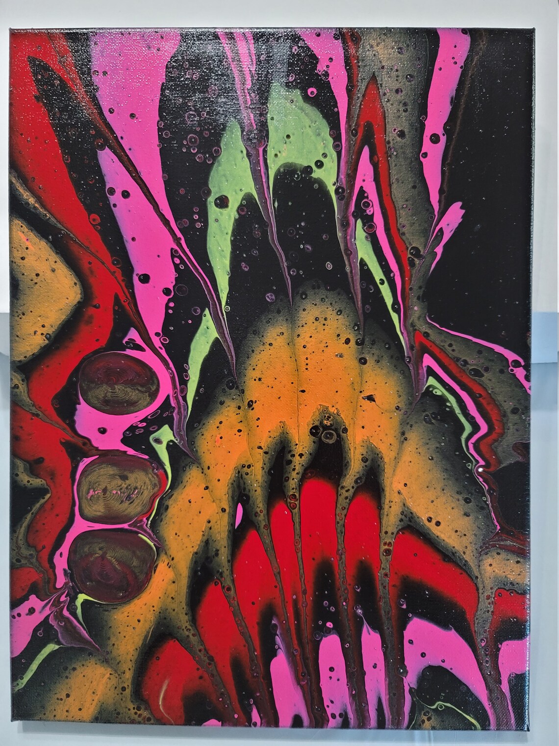 Firelight: Acrylic Pour Painting, Modern Abstract Wall Art, Original on ...