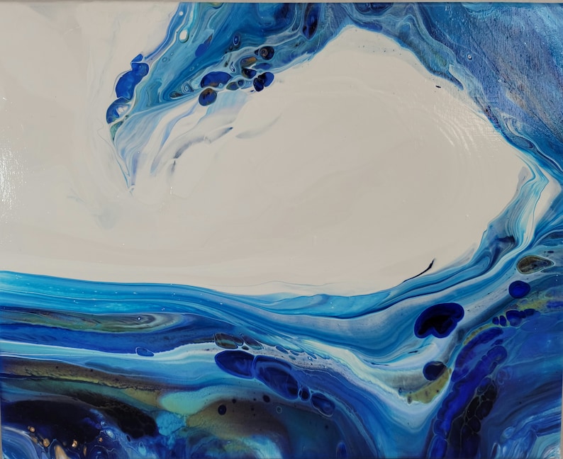 Ocean Wave III: Acrylic Pour Painting, Modern Abstract Wall Art ...