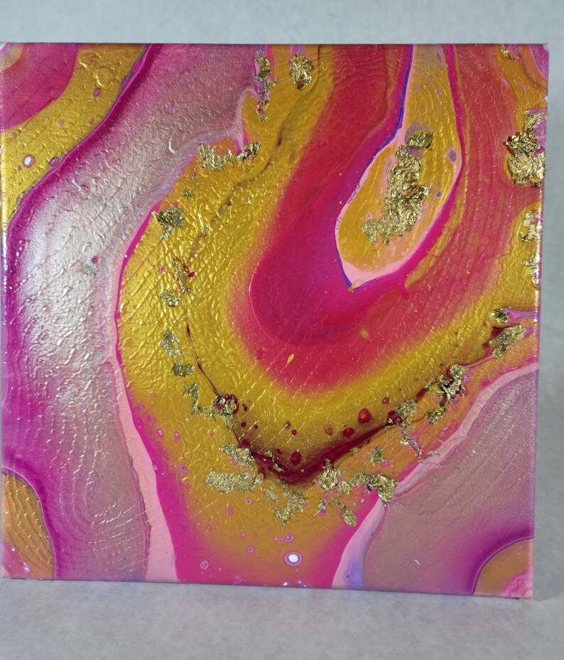 Gold Gem: Acrylic Pour Painting, Modern Abstract Wall Art, Original on ...